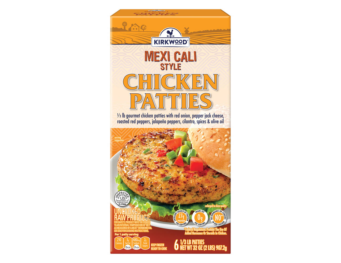 Kirkwood Mexi Cali Style Chicken Patties, 6 count
